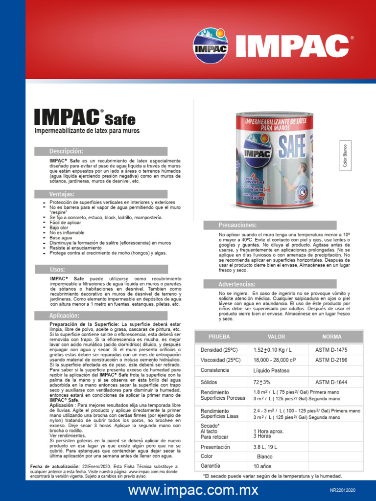 Impac Safe | PDF | Agua | Materiales
