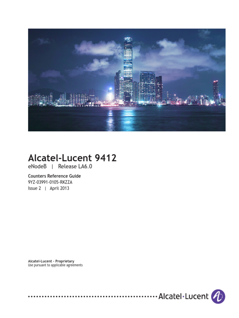 Alcatel-Lucent 9412 eNodeB Release LA6.0 Counters Reference Guide | PDF ...