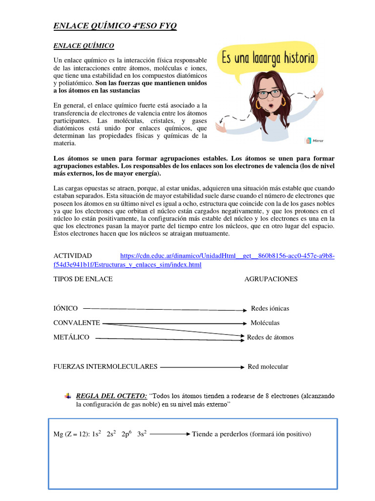 5 Enlace Quimico Contenidos Y Ejercicios Pdf Enlace Químico