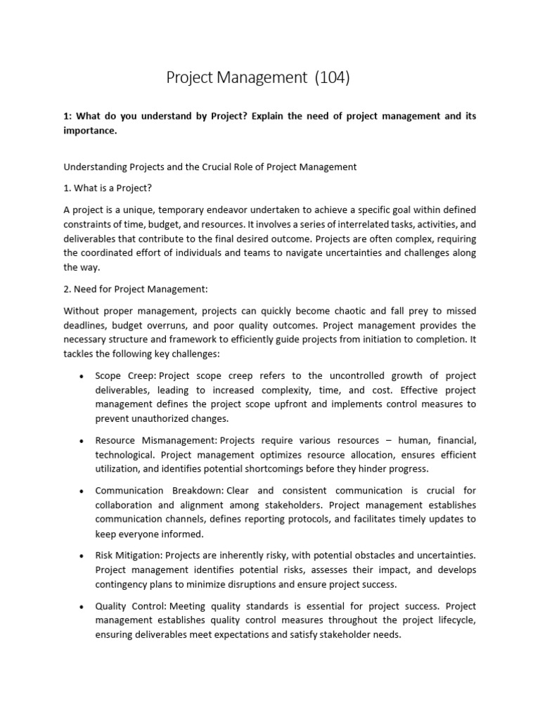 Project Management | PDF | Project Management | Feasibility Study