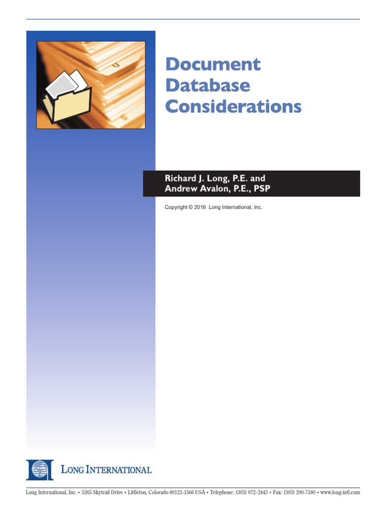 Long Intl Document Database Considerations | PDF | Optical Character Recognition | Databases