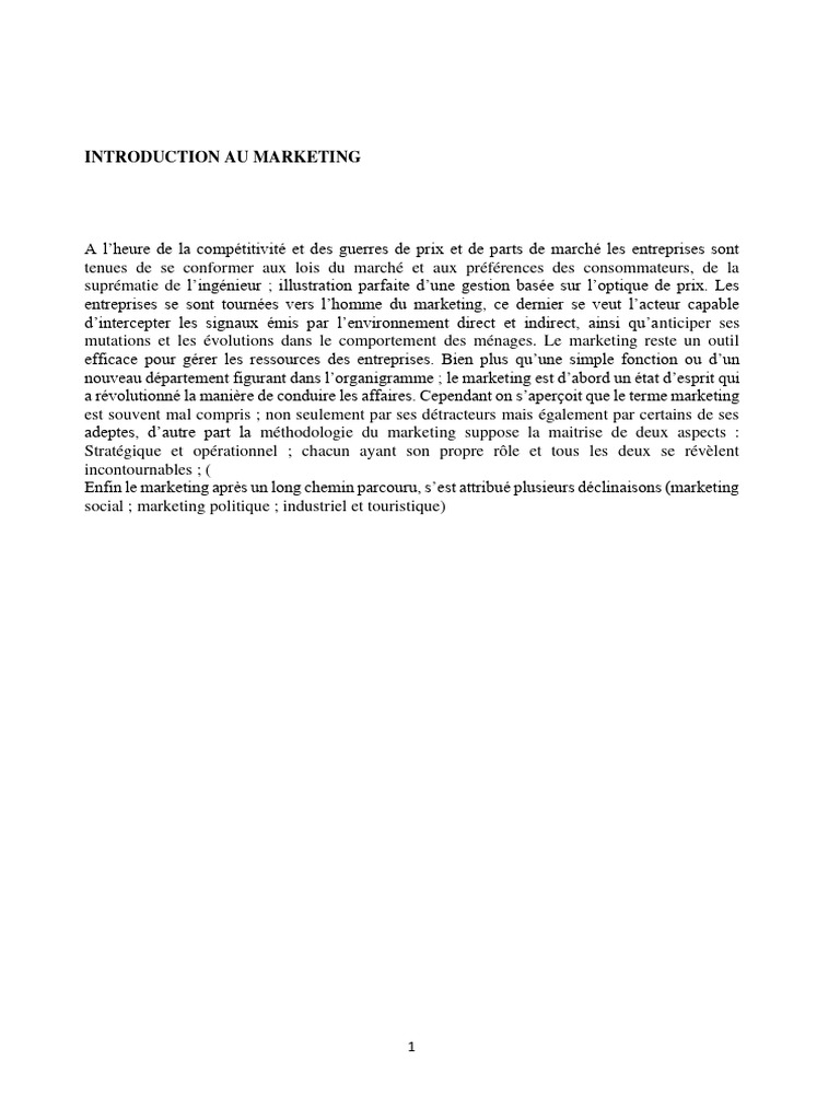 Introduction Au Marketing | PDF