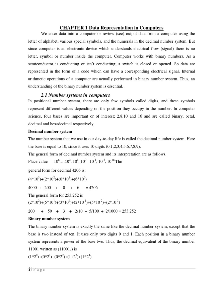 CHAPTER 1 Data Representation in Computers | PDF | Binary Coded Decimal ... CHAPTER 1 Data Representation in Computers | PDF | Binary Coded Decimal ...
