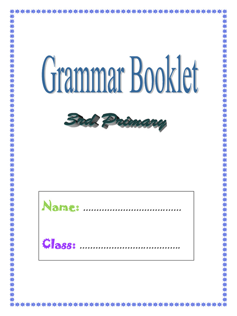 Gr3 Booklet Grammar | PDF | Grammatical Tense | Verb