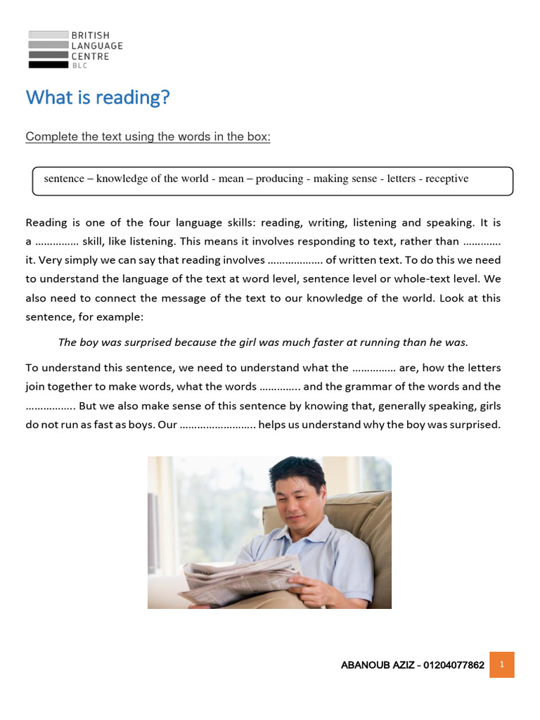 M 1 - Unit 5 - Reading | Download Free PDF | Sentence (Linguistics) | Applied Linguistics
