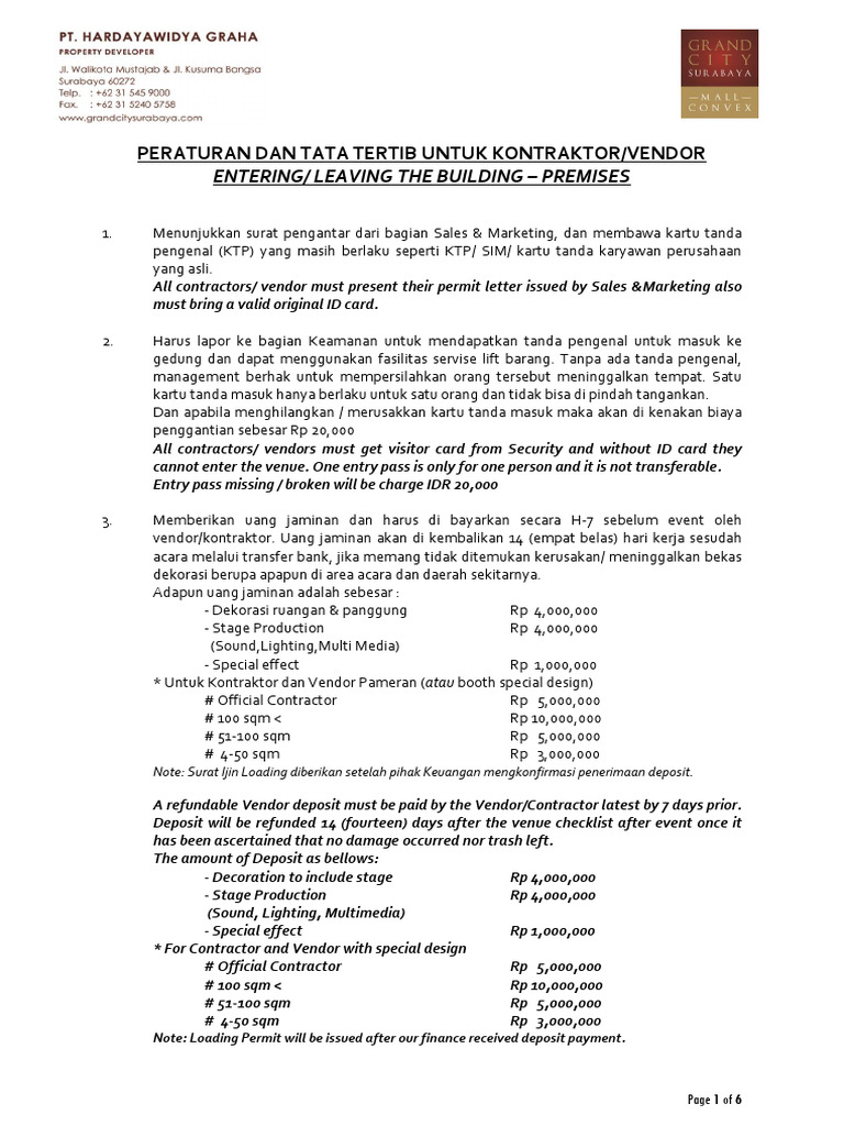 Vendor Rules and Regulation - 2023 | PDF