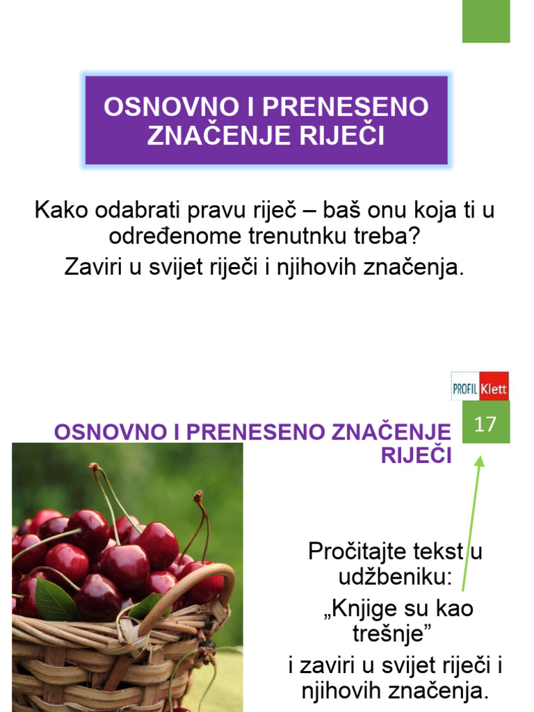 Osnovno I Preneseno Znacenje Rijeci | PDF
