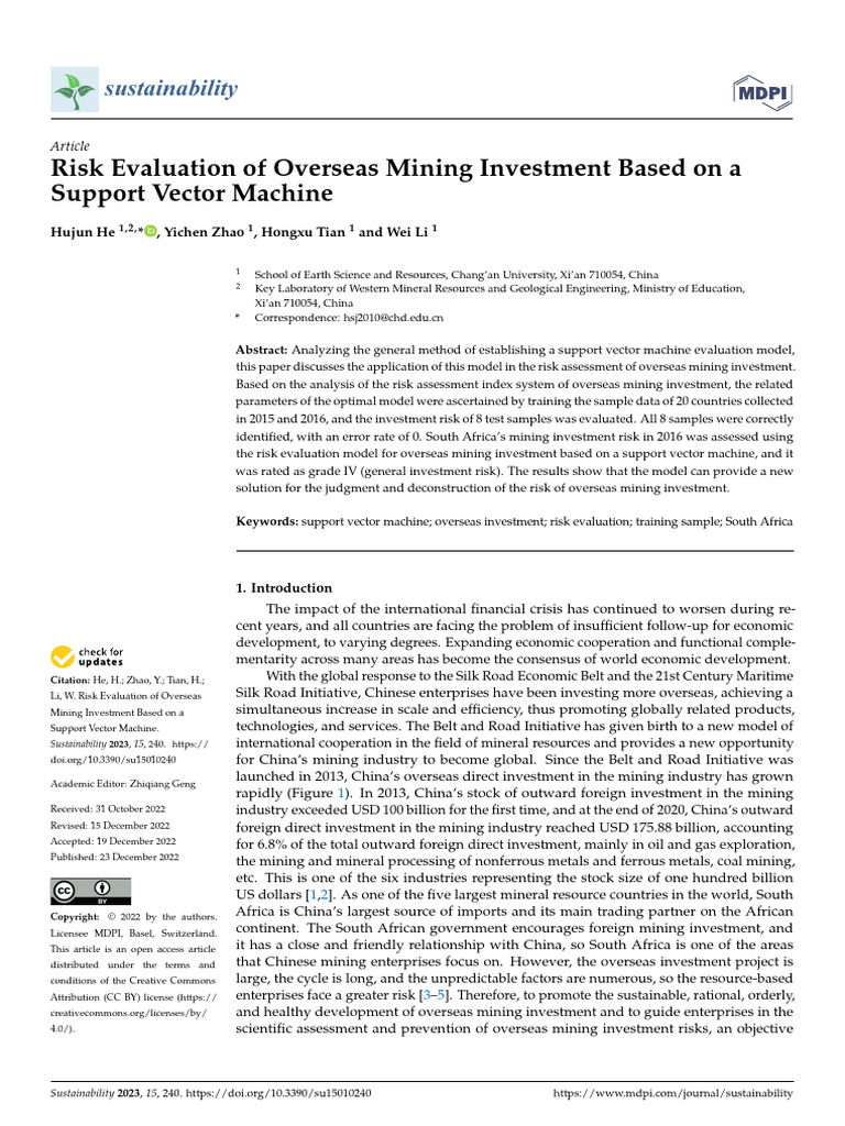 Investment in Mining | PDF | Support Vector Machine | Machine Learning