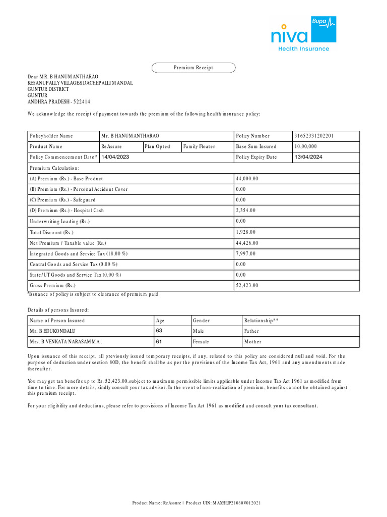 Parents Health Insurance | PDF