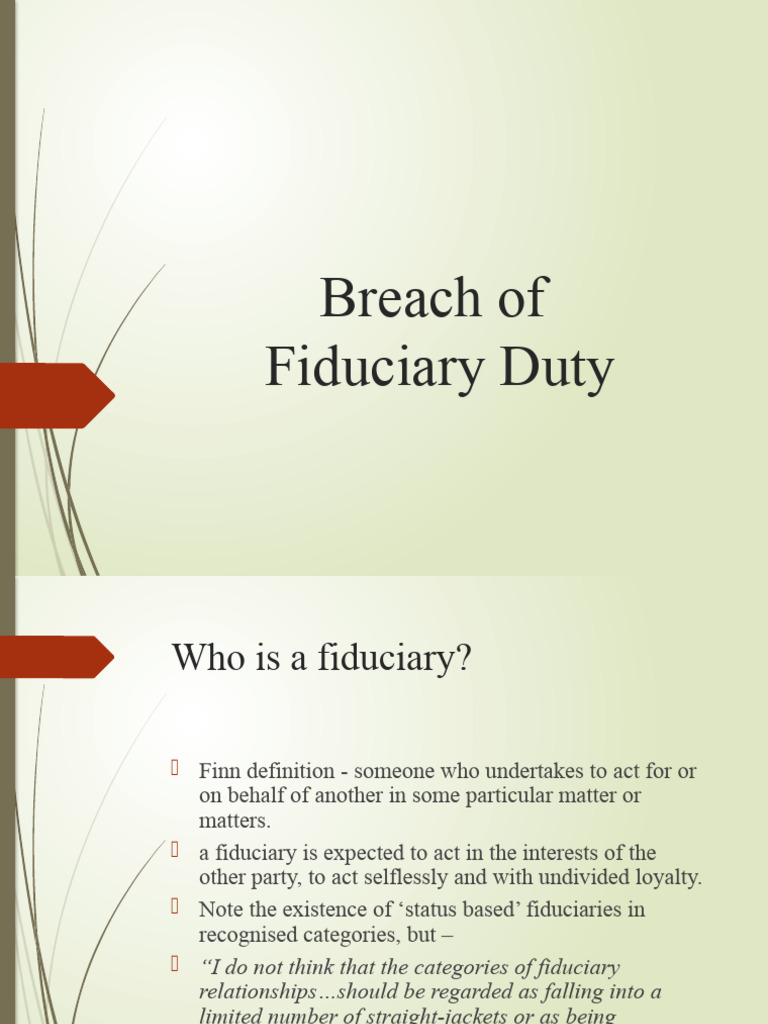 Fiduciaries | PDF | Fiduciary | Trust Law