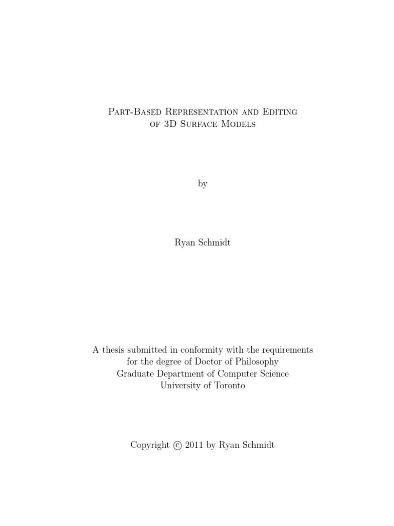Schmidt Ryan M 201106 PHD Thesis | PDF | 3 D Computer Graphics | Shape