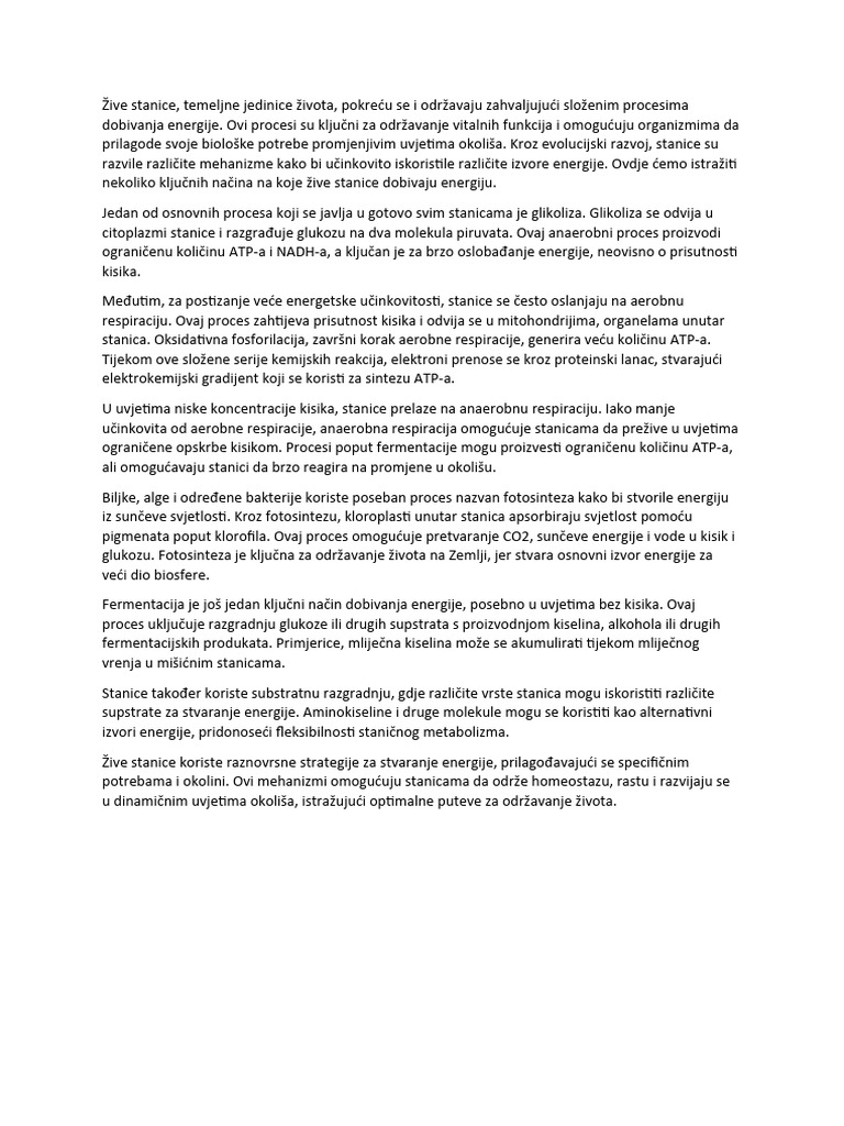 Dobivanje Energije - Esej | PDF