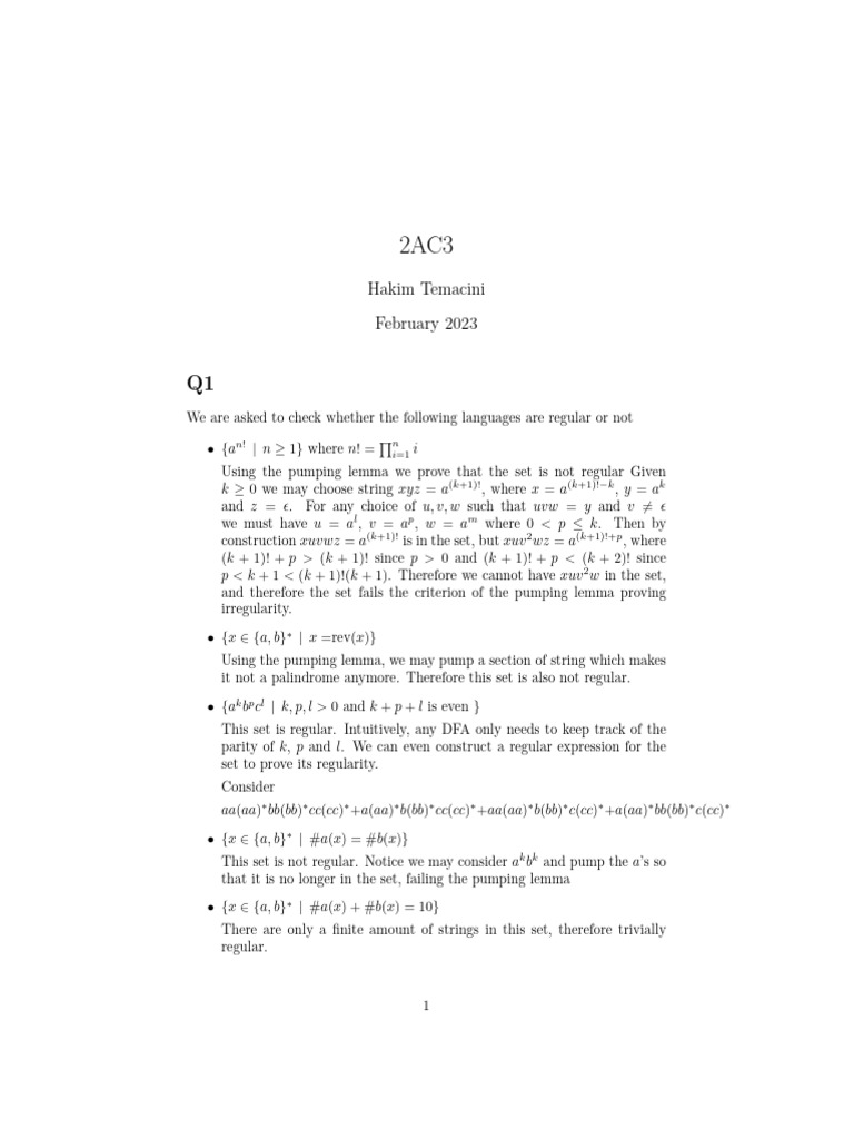 2AC3 Midterm Practice | PDF | Formalism (Deductive) | Linguistics