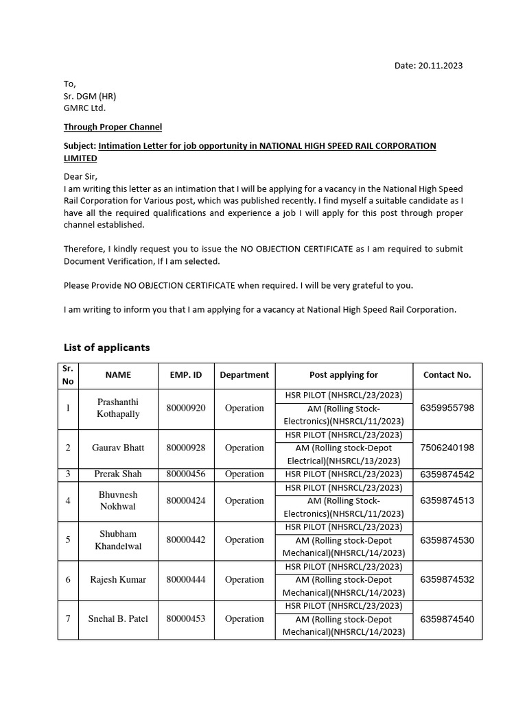 Intimation Letter | PDF | Sustainable Transport | Public Transport