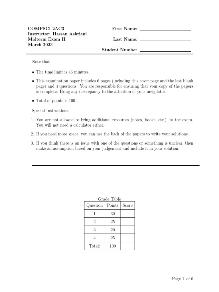 2AC3 W23 Midterm2 | PDF | Syntax (Logic) | Language Mechanics
