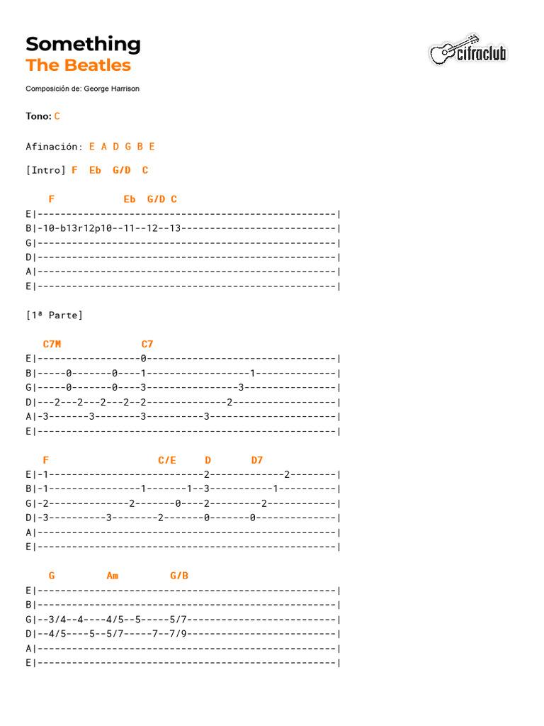 Cifra Club - The Beatles - Something | PDF | British Songs | English Musicians