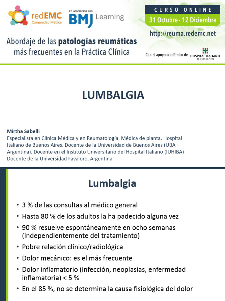 Lumbalgias | PDF | Dolor lumbar | Cáncer