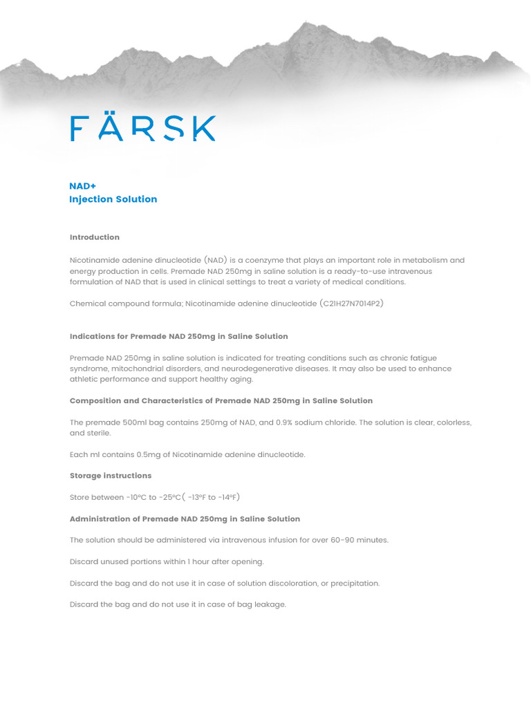 Farsk Health - NAD+ Info | PDF | Nicotinamide Adenine Dinucleotide ...