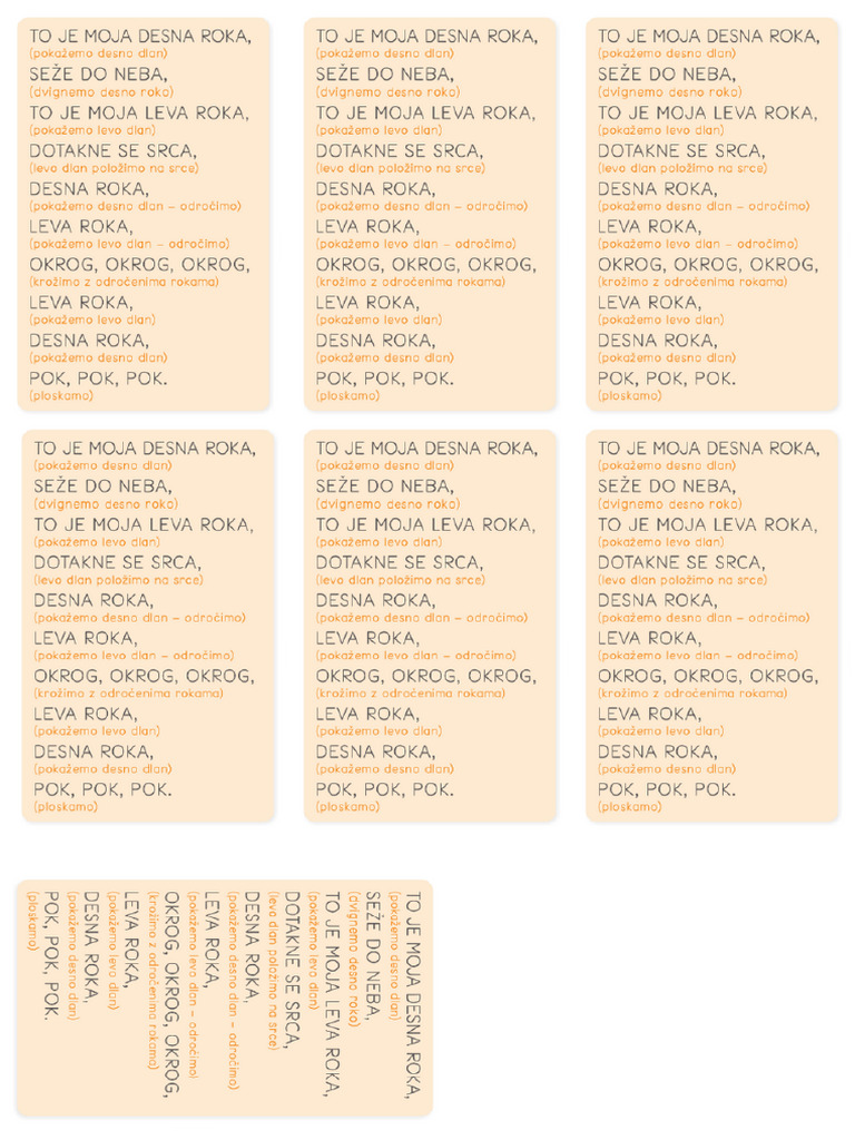 Pesem LEVA - DESNA ROKA | PDF