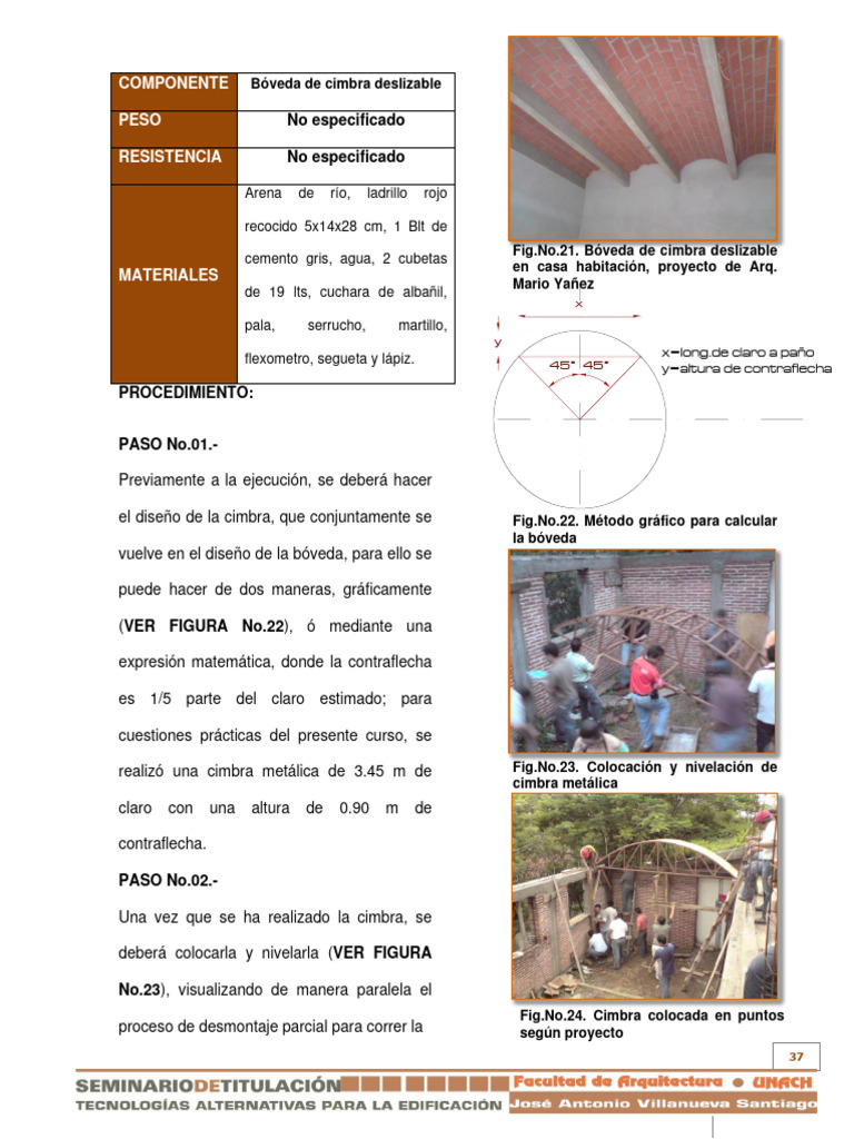 Bóveda de Cimbra Deslizable | PDF | Ladrillo | Bóveda (Arquitectura)