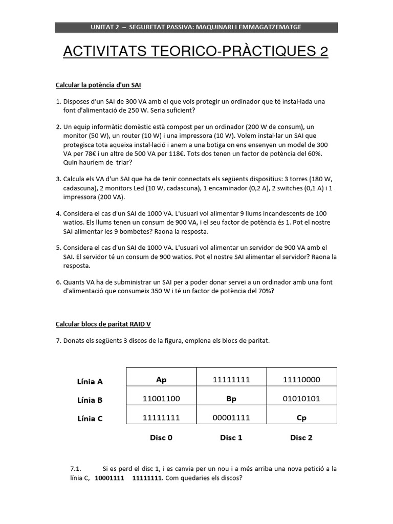 Ud2 Activitats Teorico-Pràctiques | PDF