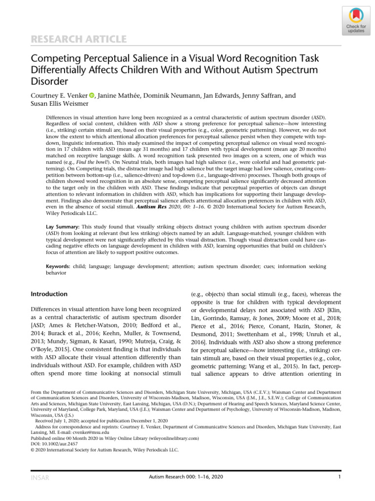 Competing Perceptual Salience in A Visual Word Recognition Task Differentially Affects Children ...