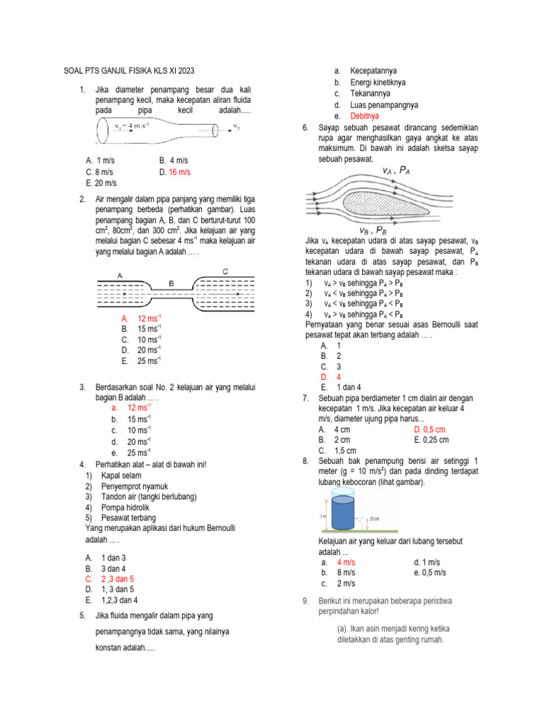 PTS Ganjil Fisika Kelas Xi | PDF