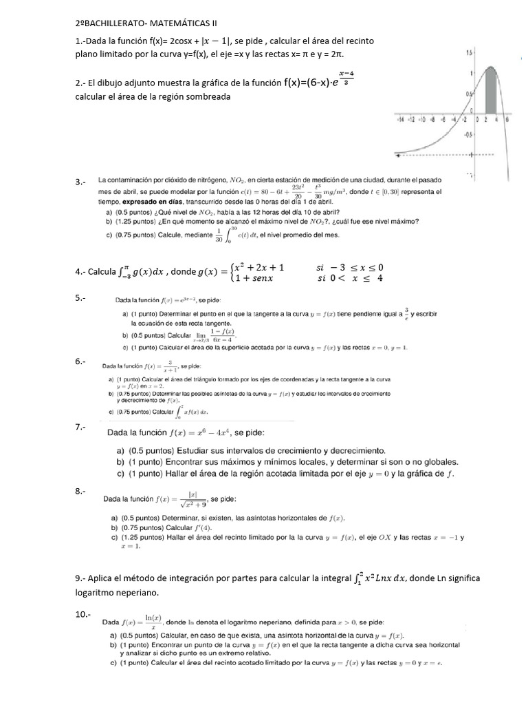 Ejercicios Integral Definida | PDF
