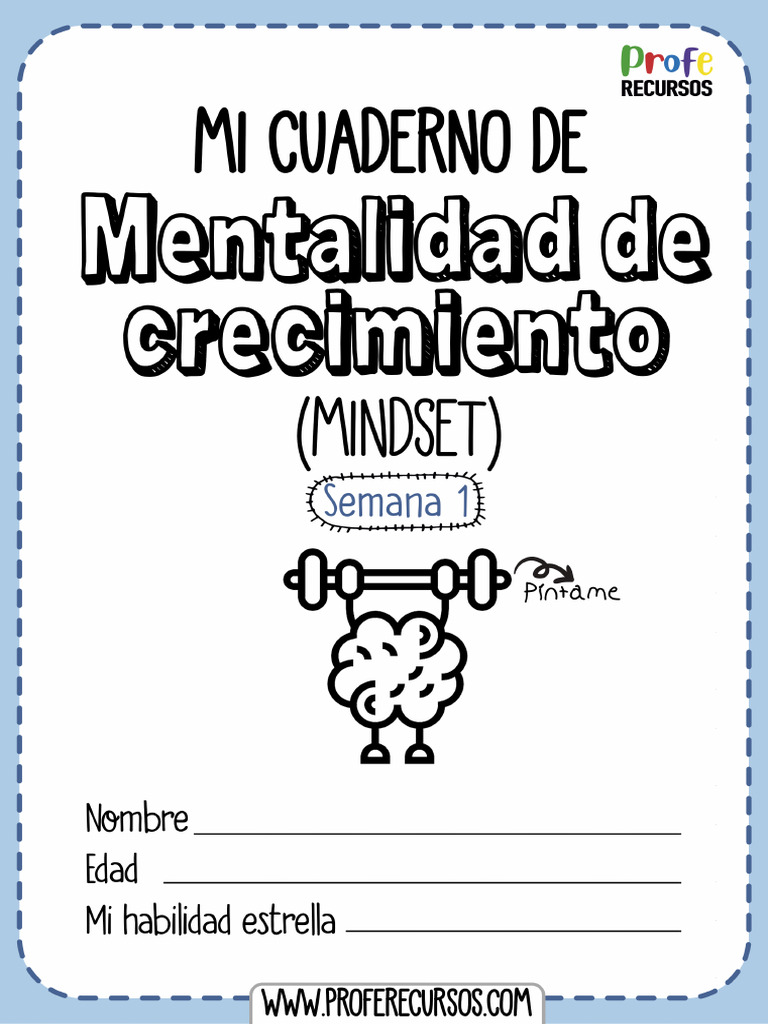 Cuaderno Mentalidad Crecimiento Mindset para Niños | PDF
