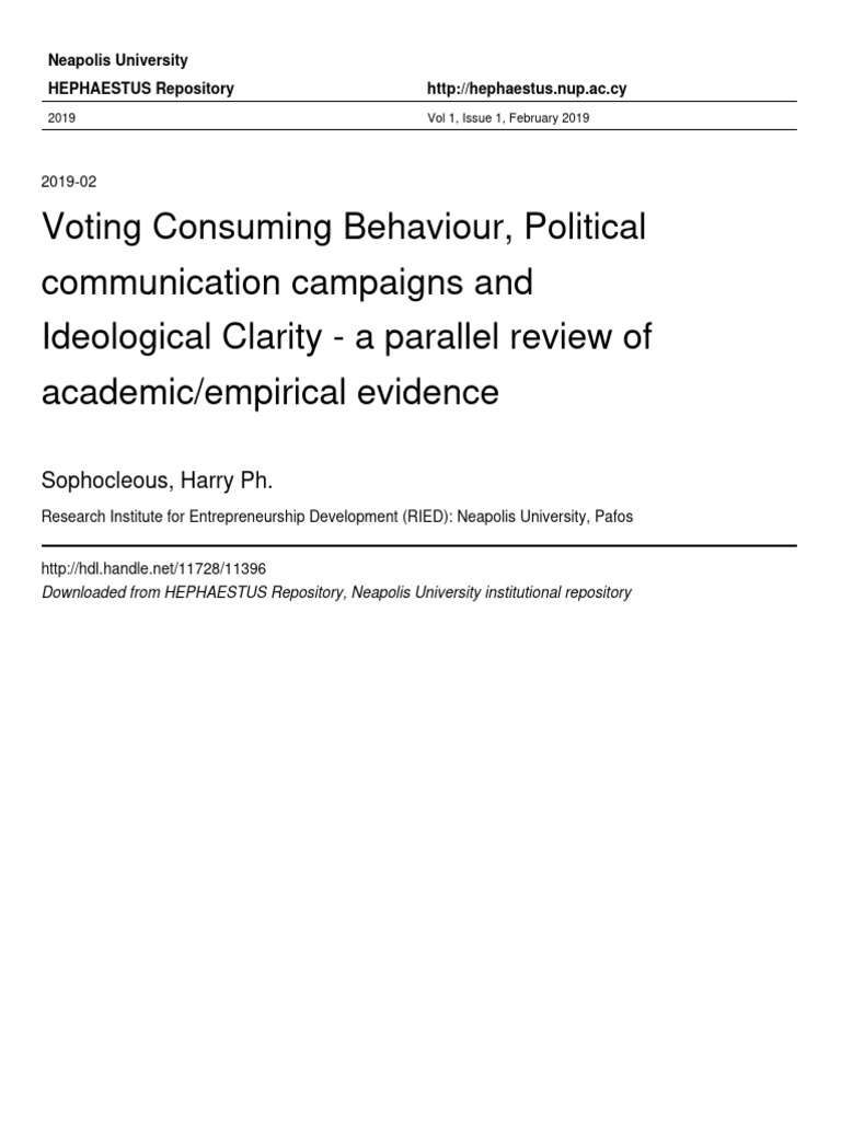 Voting Consuming Behaviour Political Com | PDF | Communication | Sociology