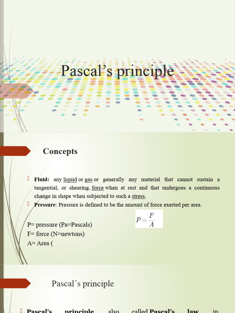 Pascal's Principle | PDF