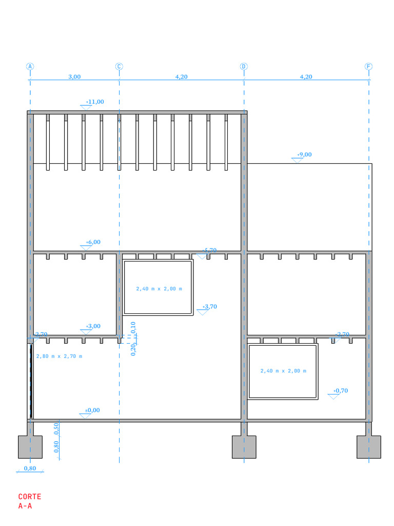 Corte/elevación Arquitectura | PDF