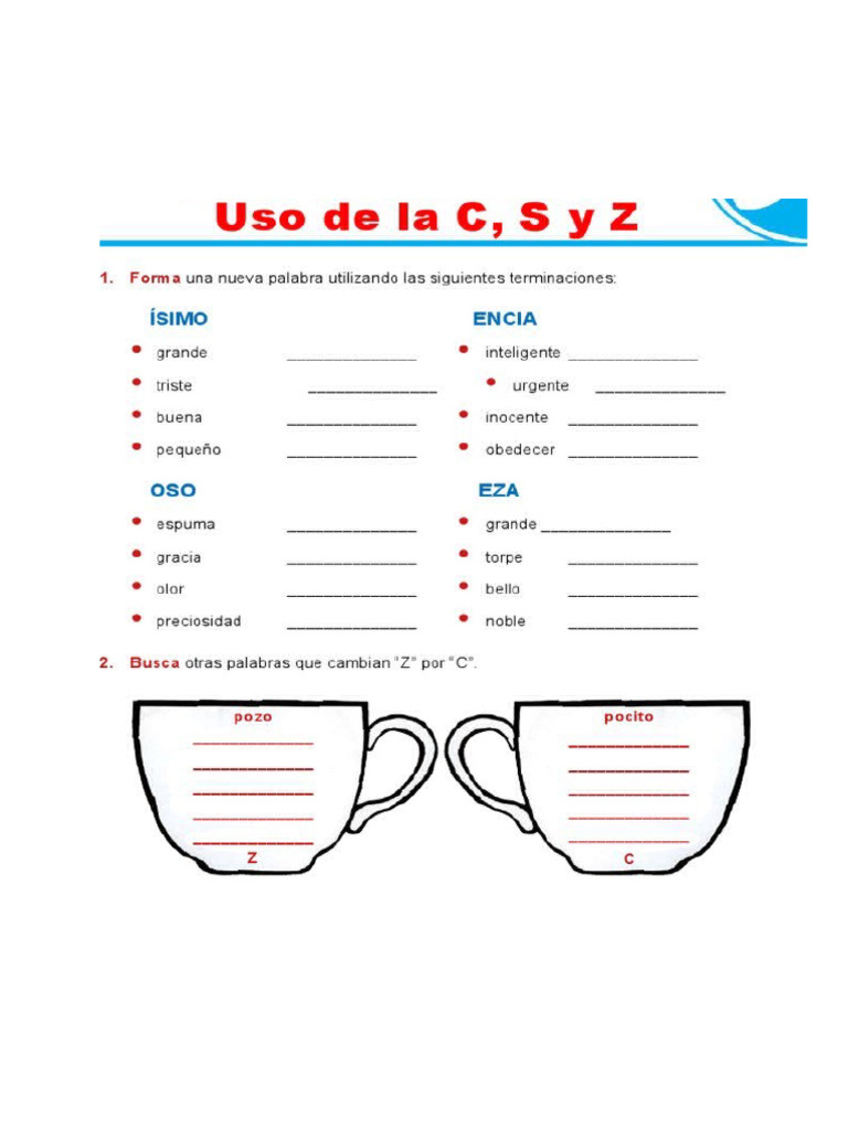Uso de La C, S Y Z | PDF