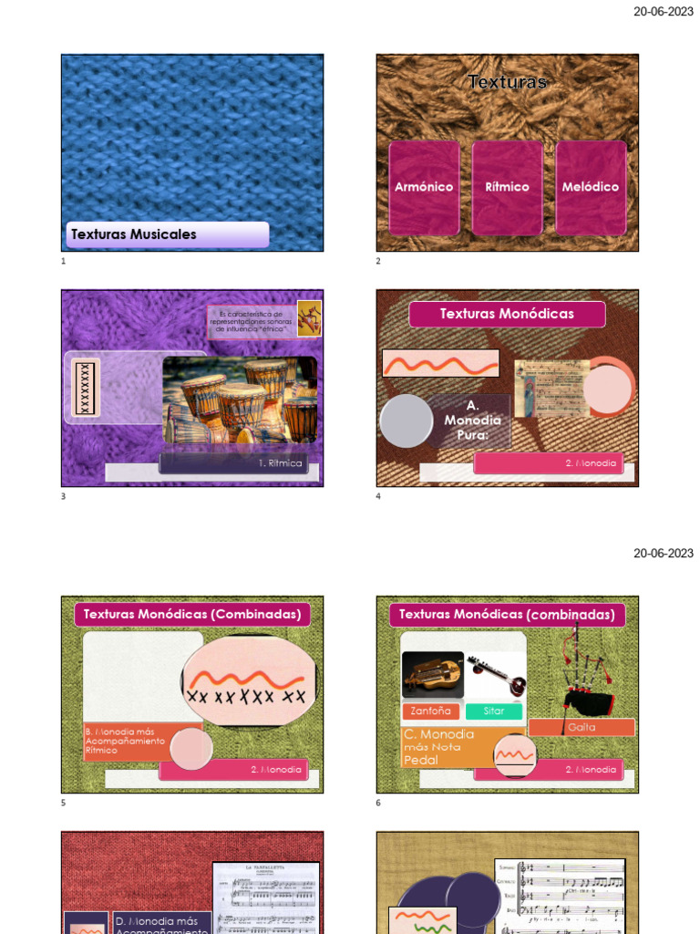 Texturas Musicales | PDF | Elementos de la música | Musicología