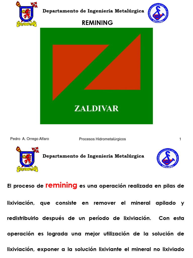 (PEP II) 9. Remining (Clase 14 05 2019) | PDF | Cloro | Cobre