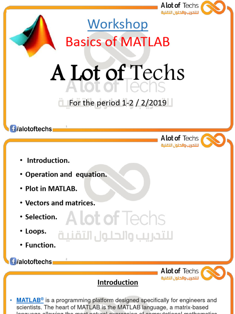 Matlab Workshop | PDF | Matrix (Mathematics) | Matlab