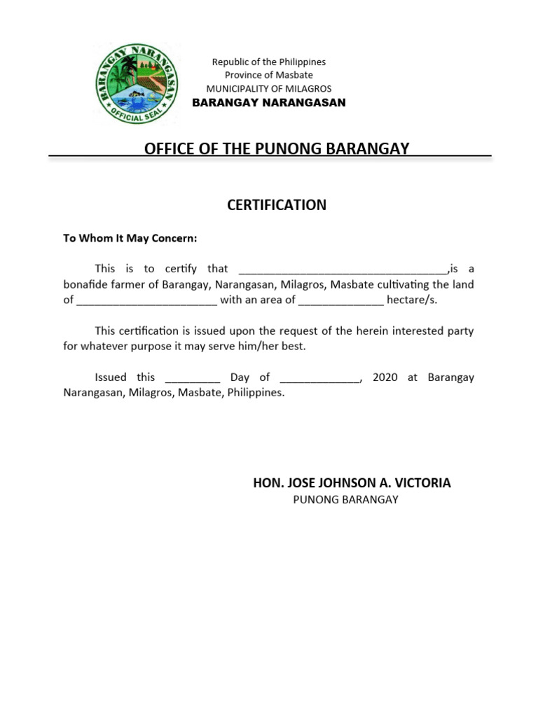 Certification To Travel | PDF