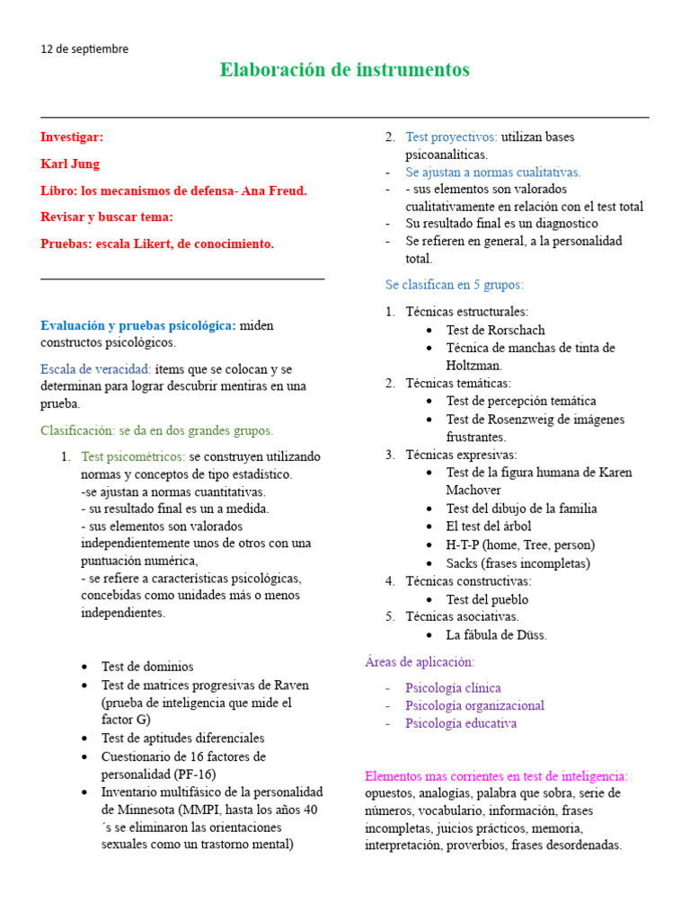 12 Sep Pruebas Psicometricas y Proyectivas | PDF 12 Sep Pruebas Psicometricas y Proyectivas | PDF