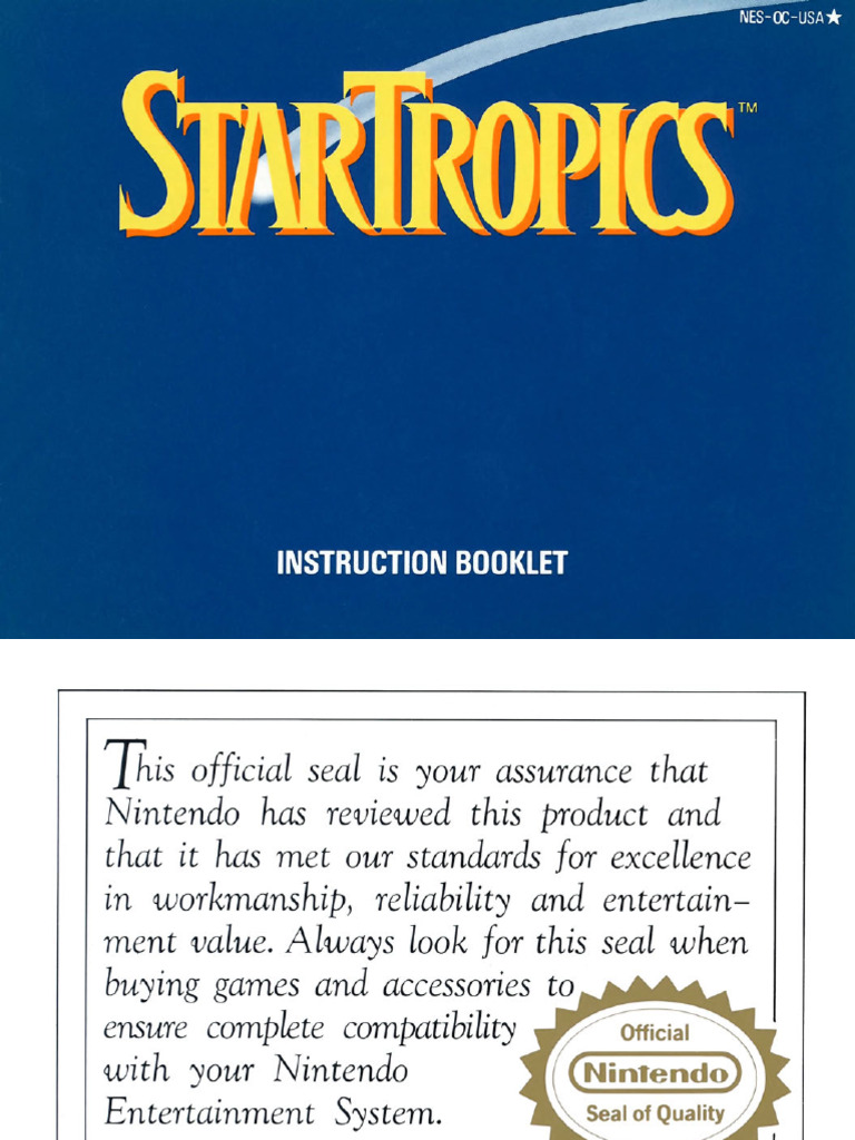 StarTropics Manual NES US 1990 | PDF