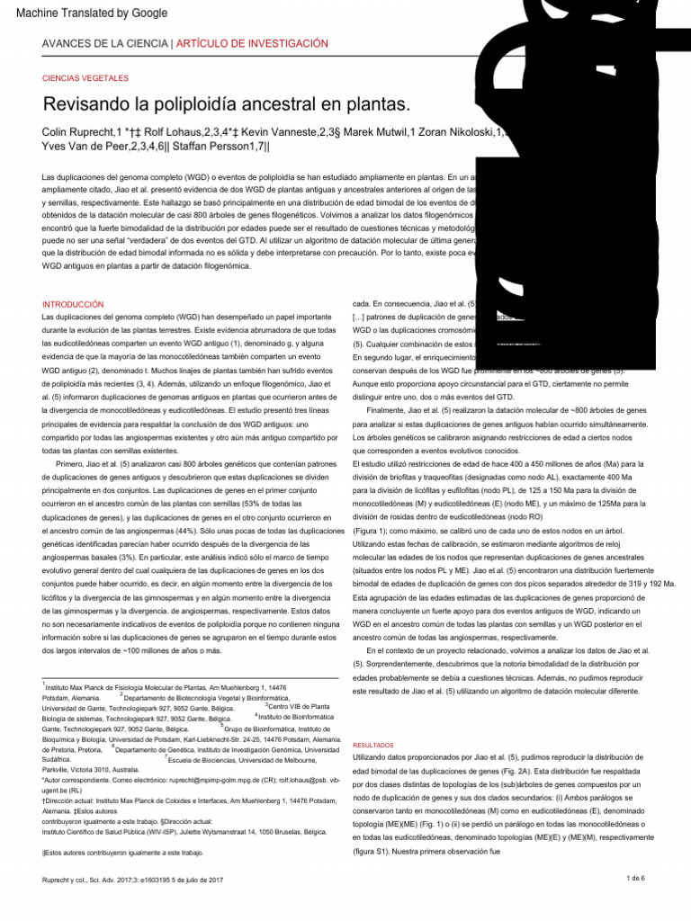 Sciadv 1603195 | PDF | Evolución | Plantas