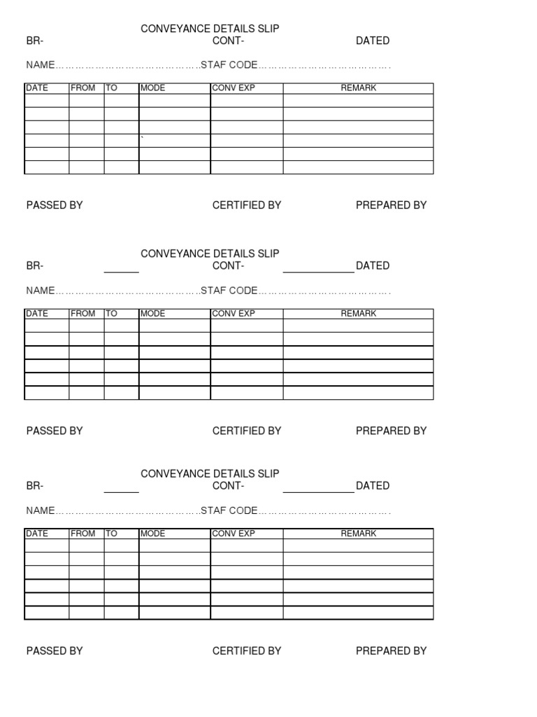 Conveyance Slip | PDF