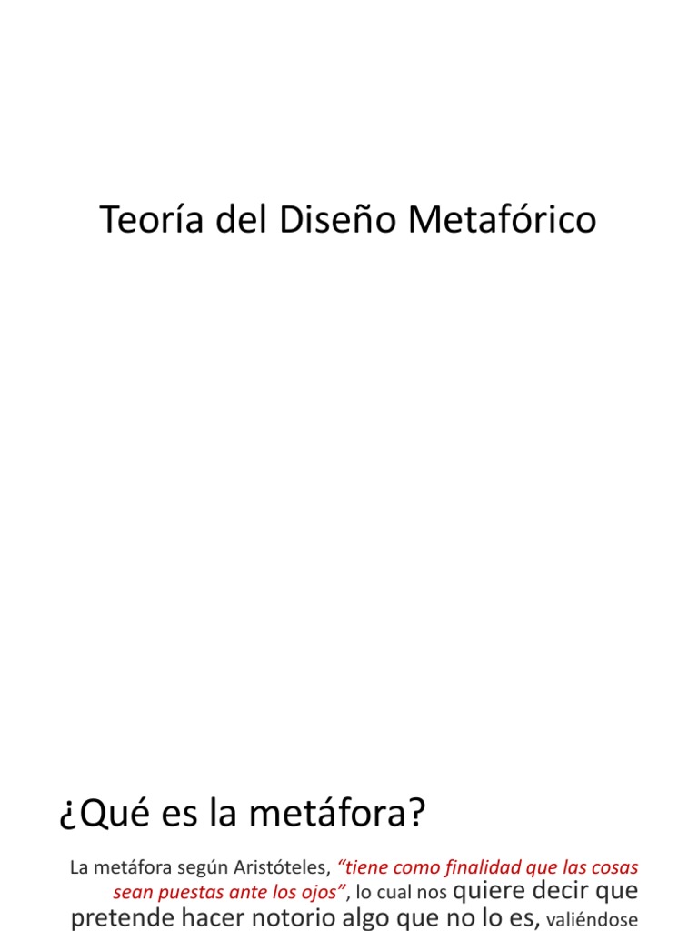 Teoría Del Diseño Metafórico | PDF | Metáfora | Palabra