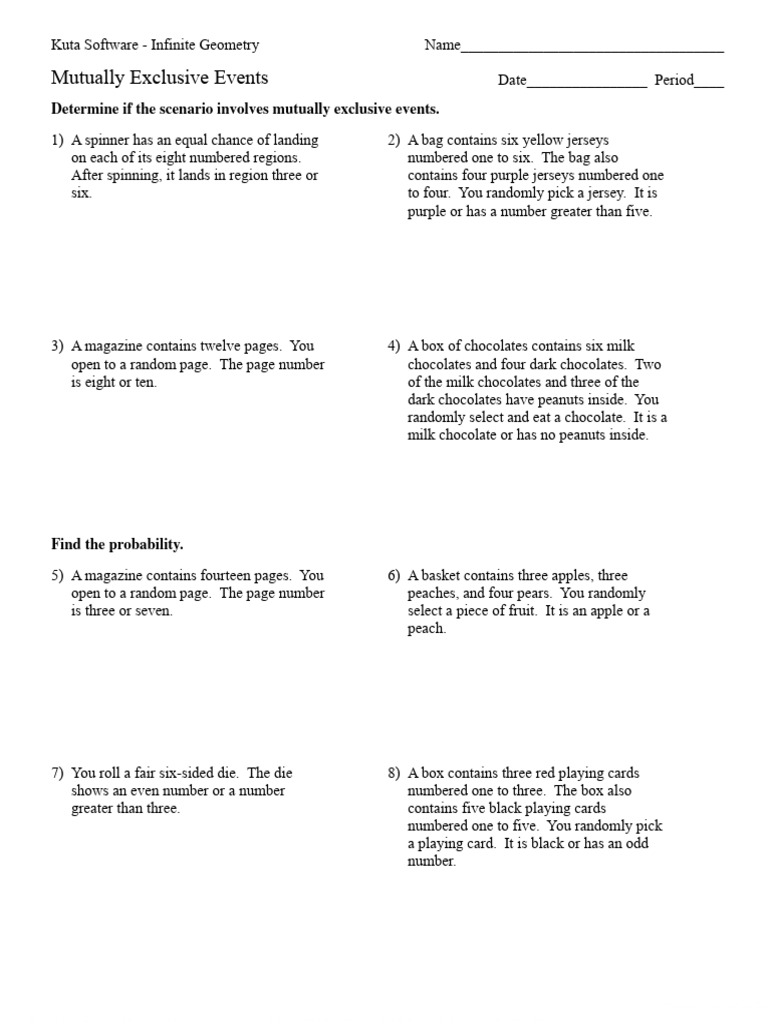 14-Mutually Exclusive Events | PDF