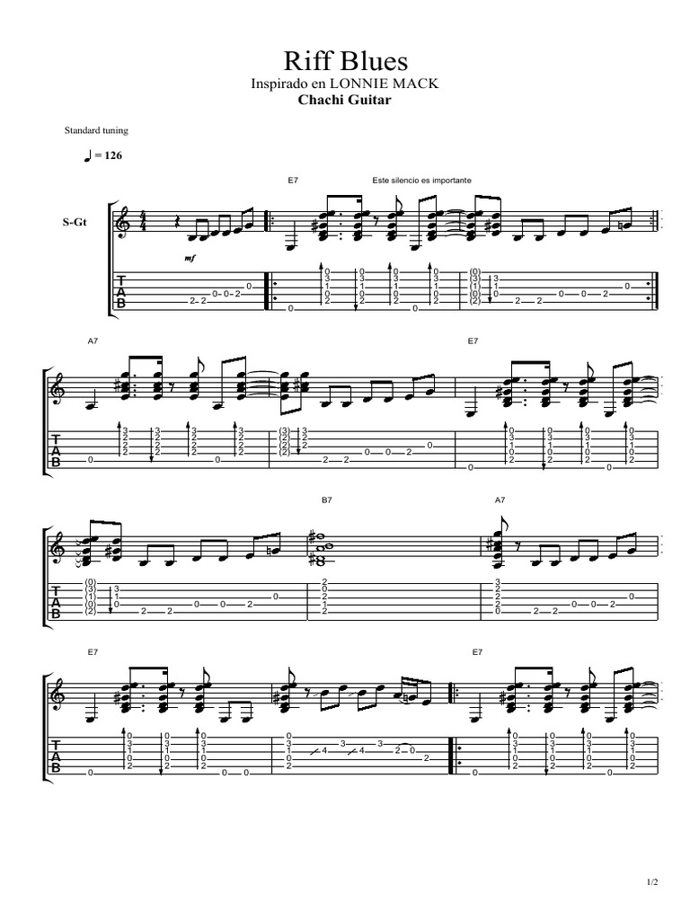Riff-Blues Rock | PDF | Guitarras