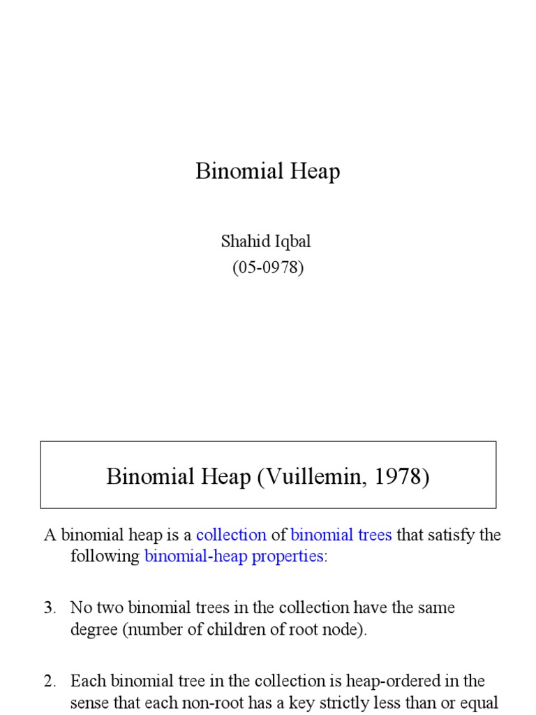 Binomial And Fibonacci Heap Advanced Pdf Algorithms And Data Structures Computer Programming 2177
