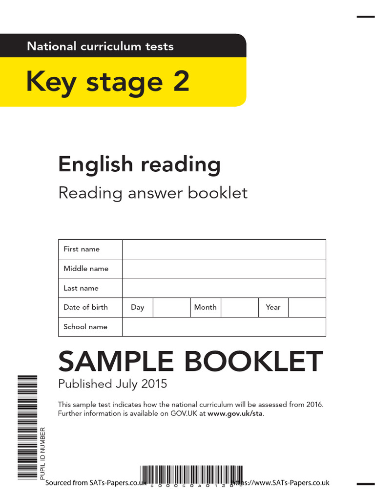 2016 KS2 English Reading Sample Paper | PDF | Copyright