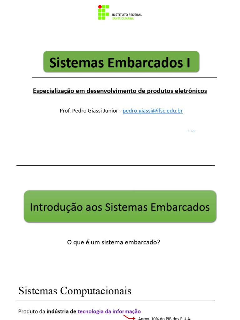 Introdução a Sistemas Embarcados | PDF | PCs (computadores) | Sistema ...