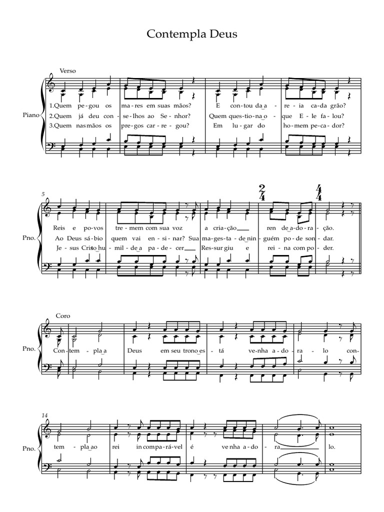 Contempla Deus - Partitura Completa | Download grátis PDF | Teologia | Divindade criadora