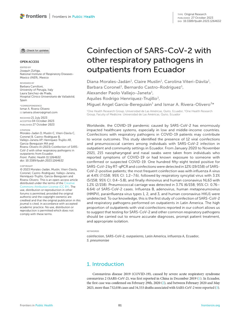 Coinfection of SARS-CoV-2 With Other Respiratory Pathogens in ...