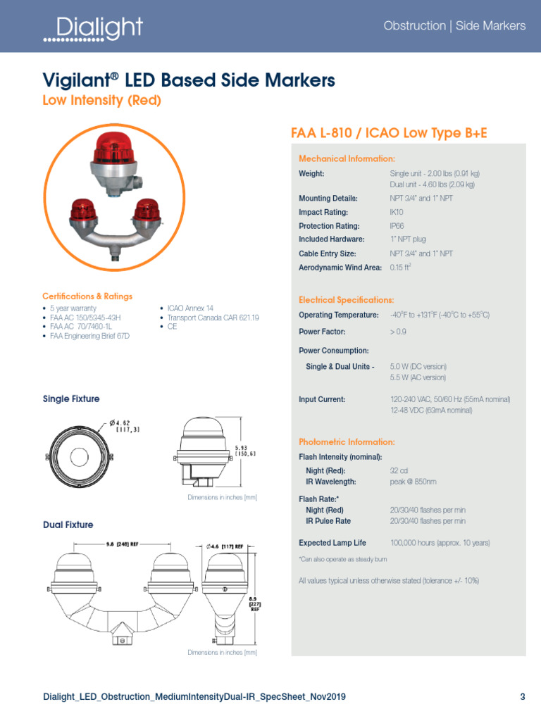 Obstrucción LED - Dialight | PDF | Alternating Current | Physical ...